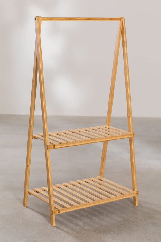 Earlywood Teak Wooden Hanging Plant Stand and Storage Rack for Garden ...