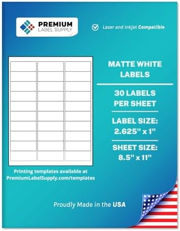 Amazon.com : Premium Label Supply White Address Sticker Labels – 2.625 ...