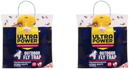Zero In Ultra Power Outdoor Fly Trap. Disposable, Resealable, Outdoor ...
