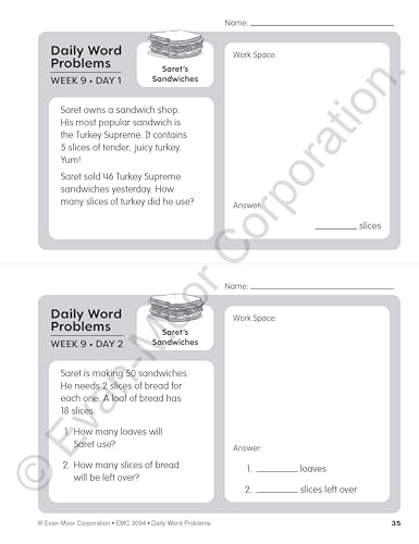 Snapklik.com : Evan-Moor Daily Word Problems, Grade 4, Homeschooling ...