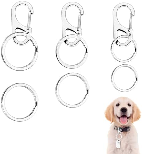6PCS Dog Tag Clips, Replaceable Pet Tag Quick Clips Easy Change Pet ID ...