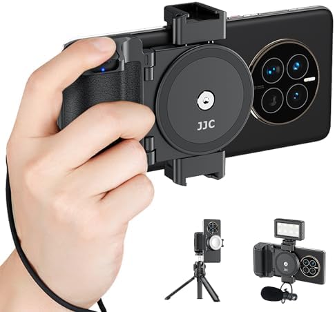 Black Smartphone Camera Grip Holder with Dual Cold Shoe Mounts ...