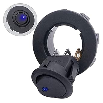 CZKE 1pcs Round Red Rocker Switch LED Illuminated ON/OFF SPST 3.Pins 2 ...