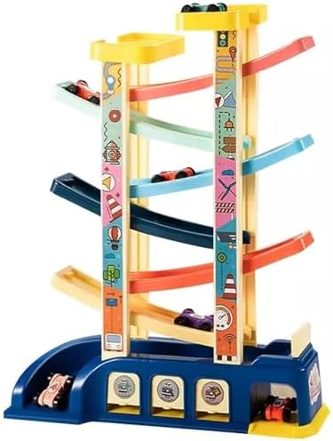 Sausiry Toy Car, Wooden Racetrack Car Ramp Toy, Children's Space ...