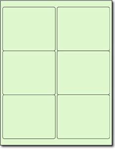 Amazon.com : 6up, 4" x 3 1/3" Pastel Green Label - 100 Sheets / 600 ...