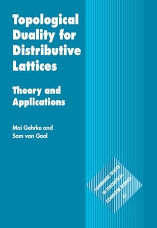 Amazon.com: Topological Duality for Distributive Lattices: Theory and Applications (Cambridge ...
