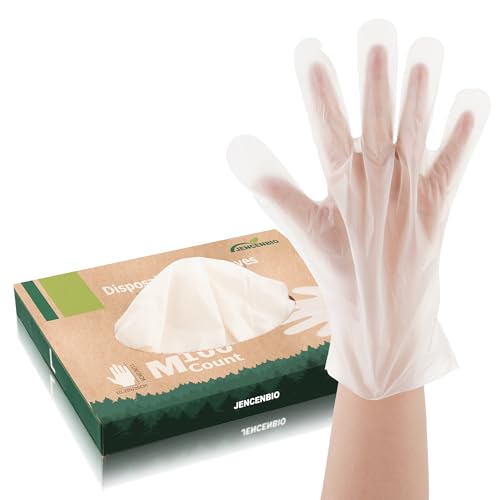 JENCENBIO Gants jetables compostables pour aliments pré-certifiés US ...