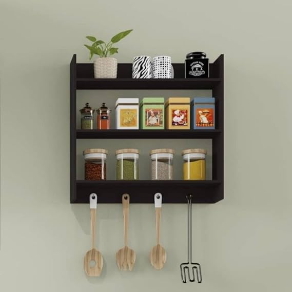 VARS DECOR Wooden Kitchen Rack - Shelf, Stand, Cupboard, Wall Mounted ...