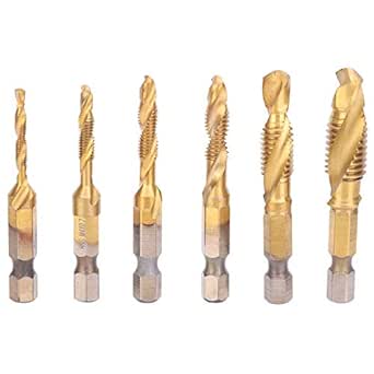 Tapping Bit Set, 6 Pieces High Speed Steel M10 M8 M6 M5 M4 M3 ...