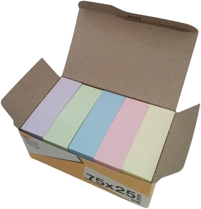 Amazon.co.jp: ASKUL(アスクル) はたらく ふせん 付箋 75×25mm パステル5色アソート (短冊) 25冊×2箱 : 文房具・オフィス用品