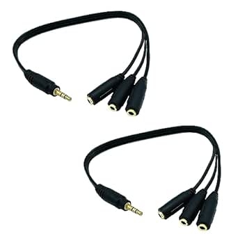 Amazon.com: Maxmoral 2pcs 1M/3F Audio Splitter, 1FT Gold Plated 3.5mm ...