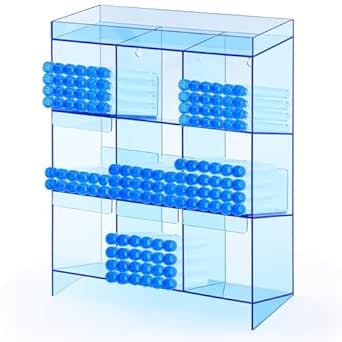 Colingmill 1 Pcs Transparent Blue Tube Rack with 9 Compartment and 4 ...
