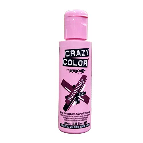 Crazy Color Semi Permanent Hair Color Cream, Burgundy No. 61-100ml ...