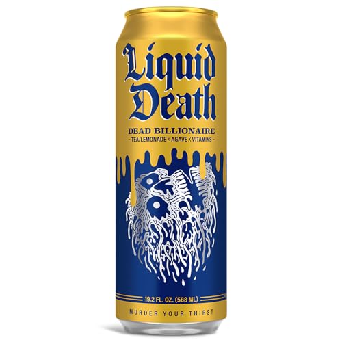 Liquid Death Iced Black Tea/Lemonade, Dead Billionaire (aka Armless ...