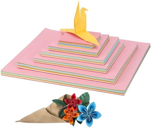 Amazon.com : 600 Sheets Origami Paper 10 Colors 6 Size Square Origami ...