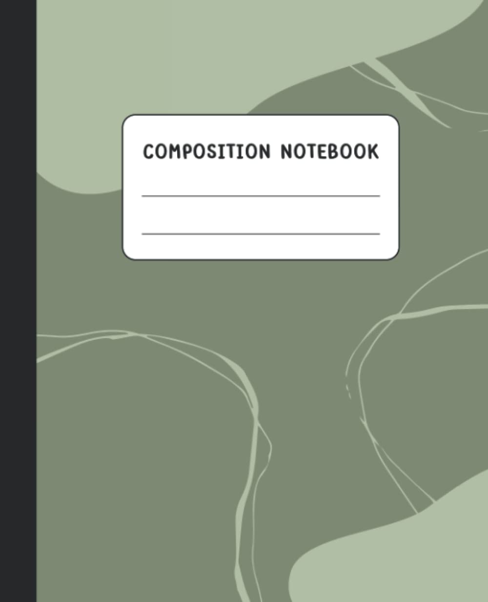 Amazon.com: Boho Composition Notebook Wide Ruled: Cute Sage Green ...