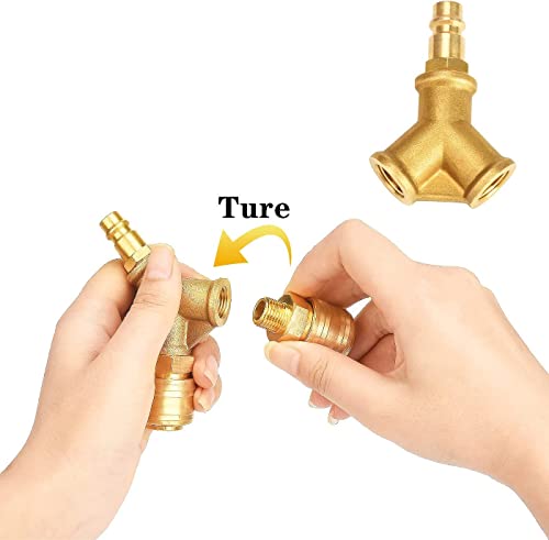 nutmanel Airline Hose Connectors 1/4″ BSP 3 Way Air Compressor Fittings ...