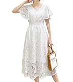 ・ブランド:Collecala・クラシカルな雰囲気が個性的かつお洒落なワンピースドレス。贅沢な大ぶりな花柄レースを使い、トレンド感も取り入れた今年顔のドレスです。表地のレースと裏地とも伸びます。・前後同じ深さのVネックは両面着用可能です。フ...