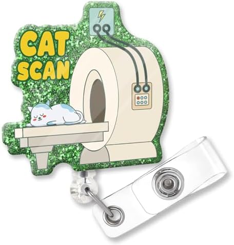 Amazon.com : QYUVK Retractable Cat Scan Badge Reel with Alligator Clip ...