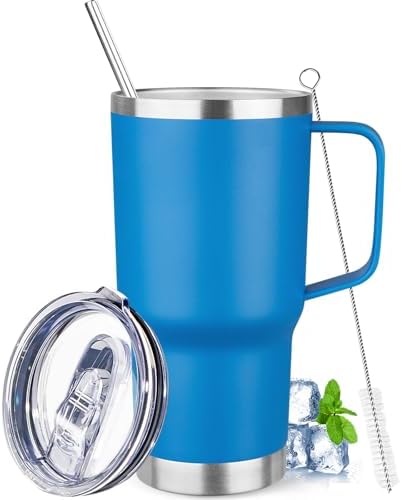 Amazon.com: 20 oz Tumbler with Handle Stainless Steel Insulated Coffee ...