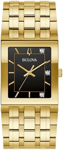 Amazon.com: Bulova Marc Anthony Mens Modern Quadra Diamond Gold ...
