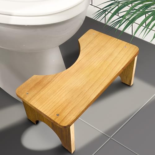 Amazon.com: AZEN Toilet Stool Squat Adult, Wood Poop Stool for Bathroom ...