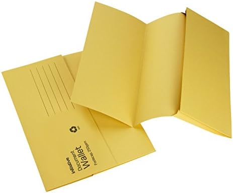 30 x Yellow 285gsm Foolscap Premium Document Wallets A4 Paper Storage ...