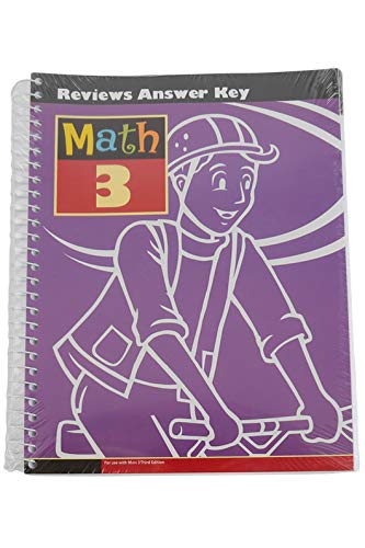 BJU Press Math 3 Review Answer Key, 3rd Edition, Grade 3: 9781628562675 ...