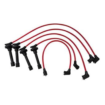Amazon.com: BLUE ELF 10.2mm High Heat Performance Spark Plug Ignition Wires Set in RED Fits for ...