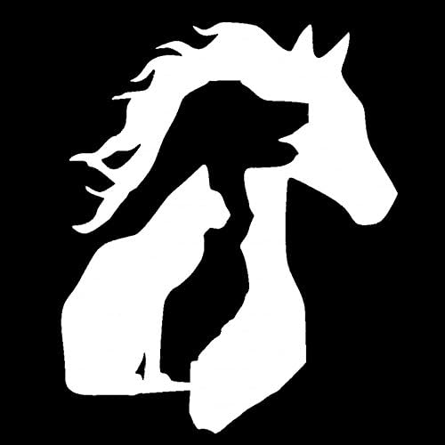 Amazon.com: Animal Lover - Horse Dog Cat Outline - Vinyl - 5" Tall ...