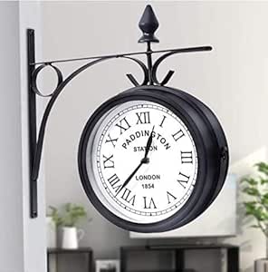 Garden Station Clocks Outdoor Double Sided Clock - Vintage Stand Clock ...