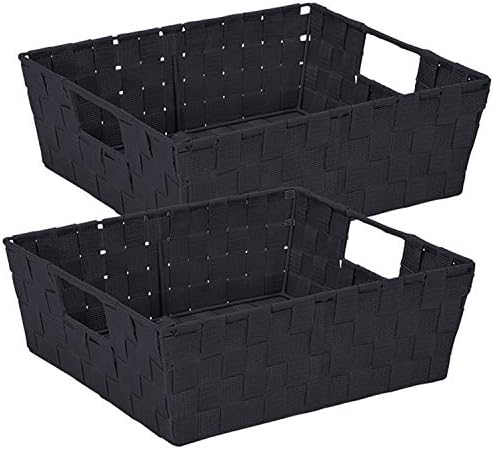 Amazon.com: Whitmor 6581-2712-BLK Woven Strap Small Shelf Tote Black