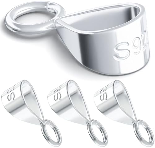 Amazon.com: OIIKI 4PCS 925 Sterling Silver Pendant Clasp Bail with Open ...