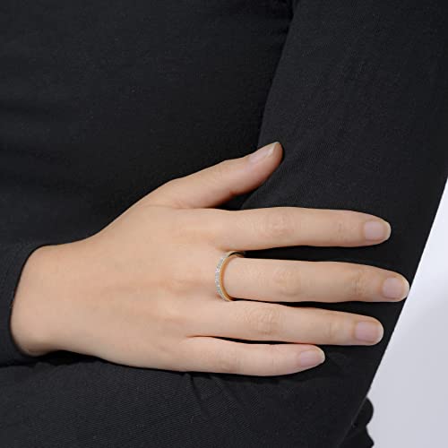 Amazon Essentials 14K Gold or Rhodium Plated Double Row Pave Eternity Ring – Chicago Online Shop