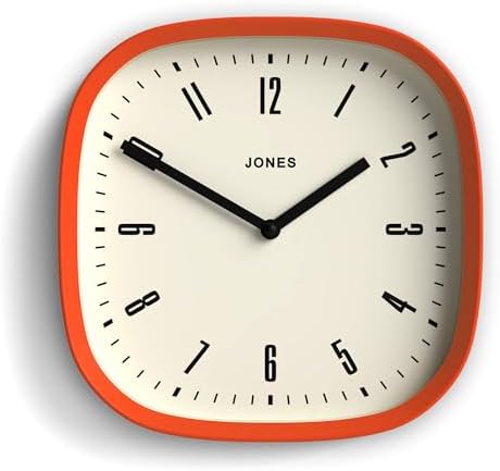 Jones Clocks® Pulsar wall clock | Retro rounded square clock | 25cm ...