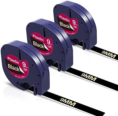 Amazon.com: 3 X Gold on Black Label Maker Tape Compatible with Dymo ...
