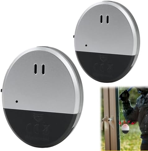 2pcs Window Vibration Alarm Sensor 130dB Siren Ultra Slim Window Alarms ...