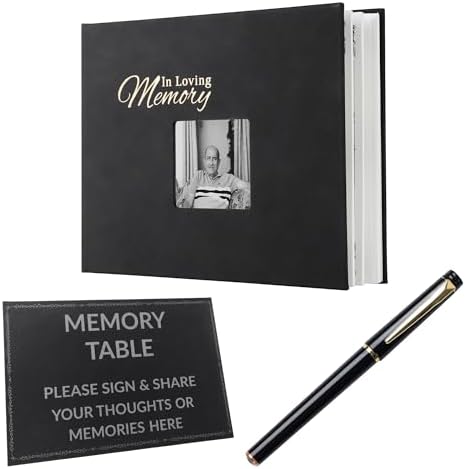 Amazon.com: LuxeHaven Elegant Hardcover Funeral Guest Book For Memorial Service - Memorial ...