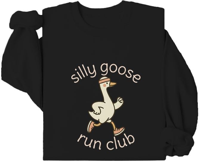 Amazon.com: Czbic Silly Goose Run Sweatshirt, Funny Running Crewneck ...