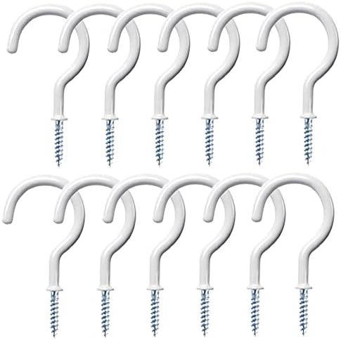 Hook Screws 2 Inch Ceiling Hooks, Screw-in Cup Hooks, Vinyl Coated ...
