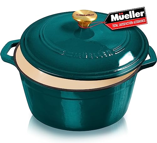 Snapklik.com : Mueller DuraCast 6 Quart Enameled Cast Iron Dutch Oven Pot
