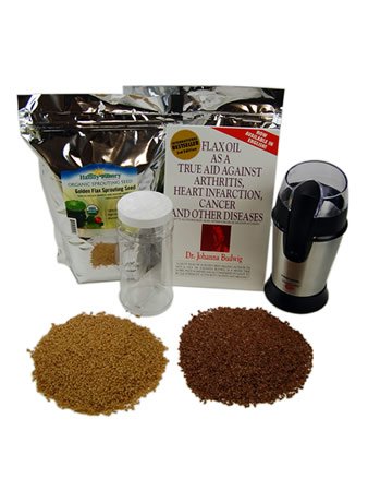 Amazon.com : Organic Flax Seed Grinding Kit - Flaxseed Grinder, Brown ...