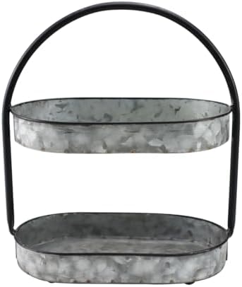Amazon.com: 3 Tier Serving Tray Vintage Galvanized Metal Stand Kitchen ...