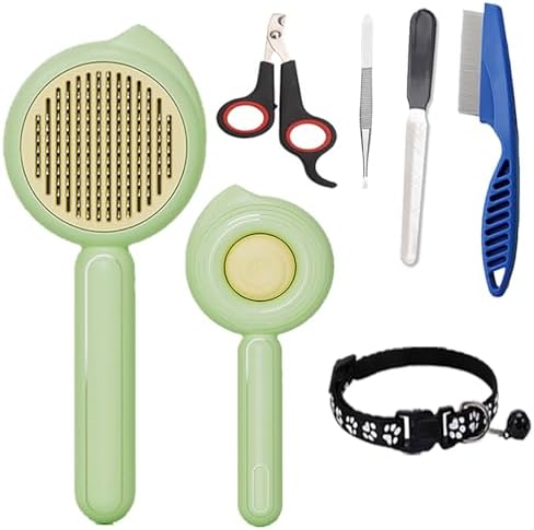 Amazon.com : 6 Pack cat brush set, cat brush with release button, Green ...