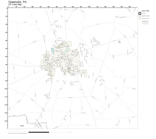 ZIP Code Wall Map of Greenville, PA ZIP Code Map Laminated: Amazon.com ...