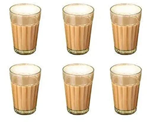 Buy ARTEFACT BAZAAR Printed Glass Tea Glasses Set of 6100 Ml Tea Cup ...