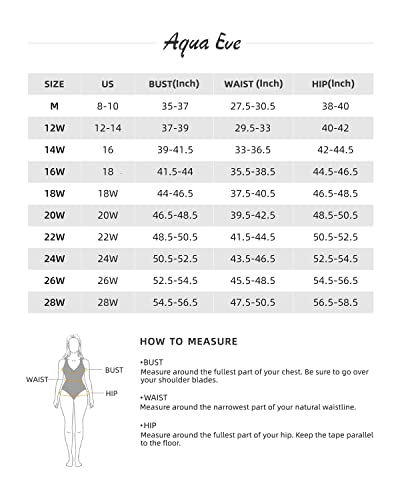 Buy Aqua Eve Women Plus Size One Piece Swimsuits V Neck Tummy Control ...