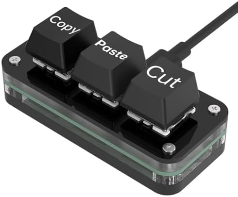 Amazon.com: SinLoon Mini 3-Key Cut Copy Paste Keyboard Programmable Keypads with LED Light ...