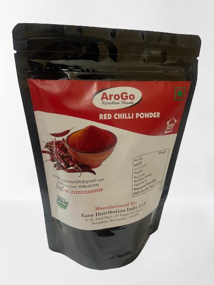 AroGo Brand Rajasthani Ground Red Chilli Powder medium spices 250gm ...