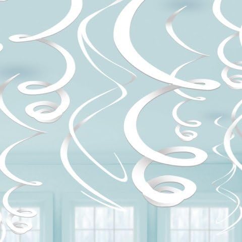 White Paper Swirl Decorations (Pack Of 12) : Amazon.co.uk: Home & Kitchen